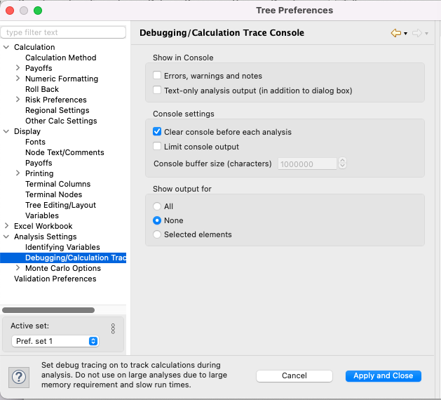 Debugging Calculation Trace