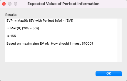Expected value of perfect information (EVPI)