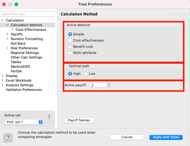 Changing what the tree calculates - Calculation Method "Simple"