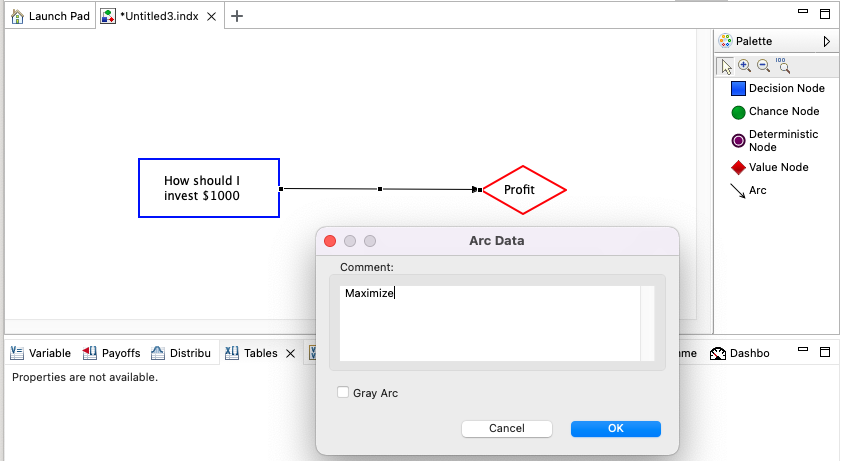 Constructing an influence diagram - adding arcs