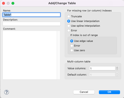 Creating and entering values into a new Table