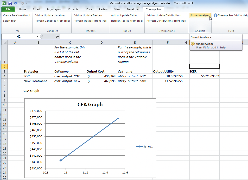 Running TreeAge Pro Analyses from Excel