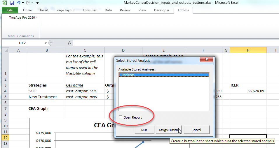 Running TreeAge Pro Analyses from Excel
