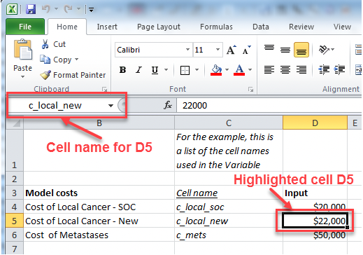 Get TreeAge model input values from Excel