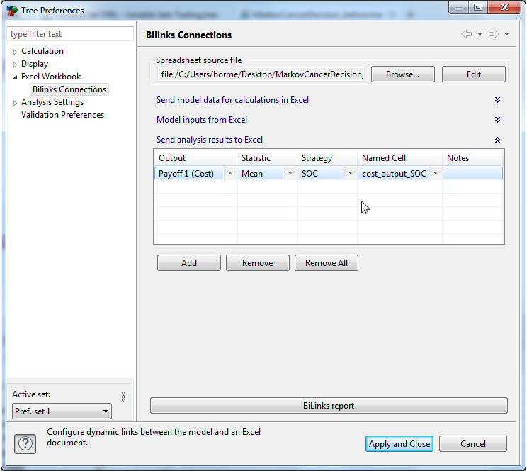 Send model outputs back to Excel