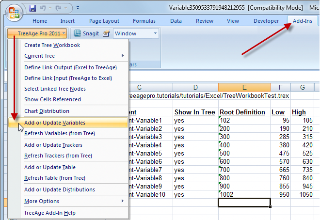 Edit Model Inputs in Excel