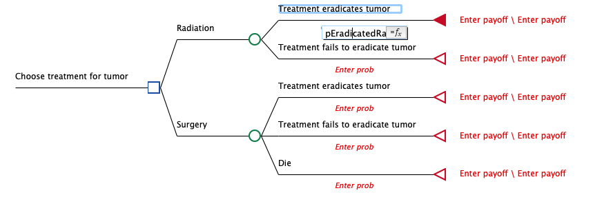 Entering probabilities and payoffs