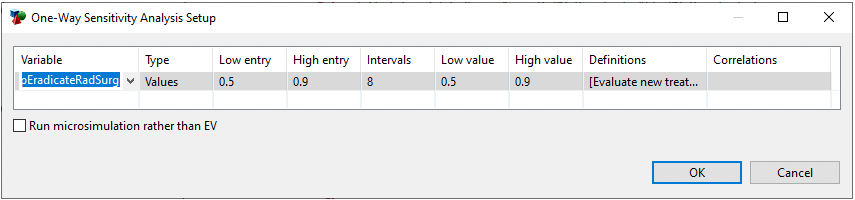 Running One-Way Sensitivity Analysis on CE models