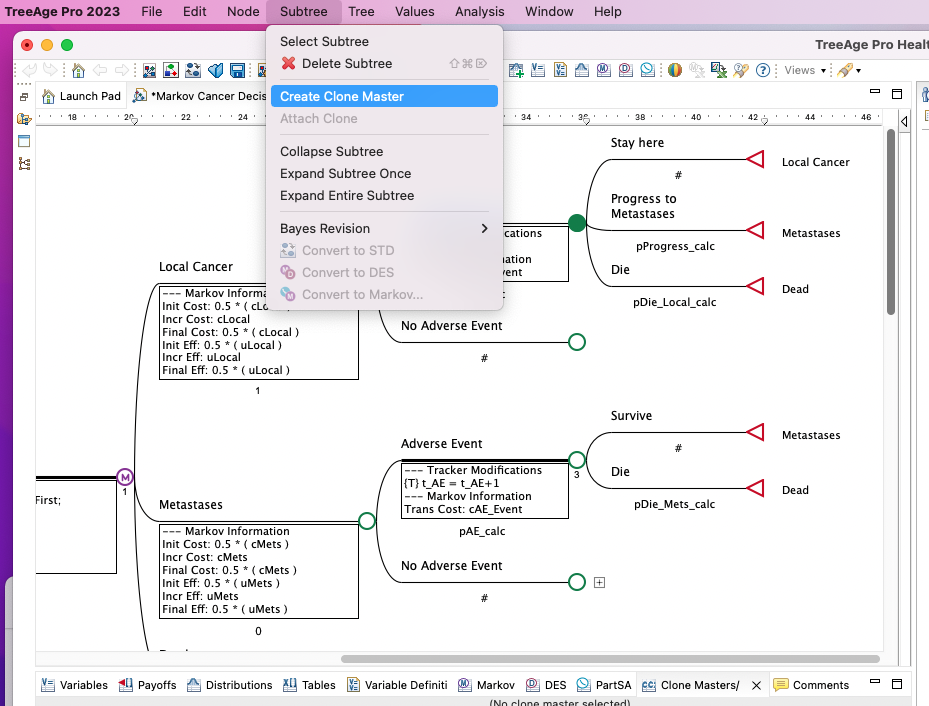 Cloning subtrees