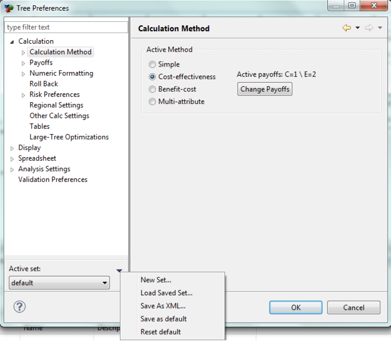 Tree Preference Sets
